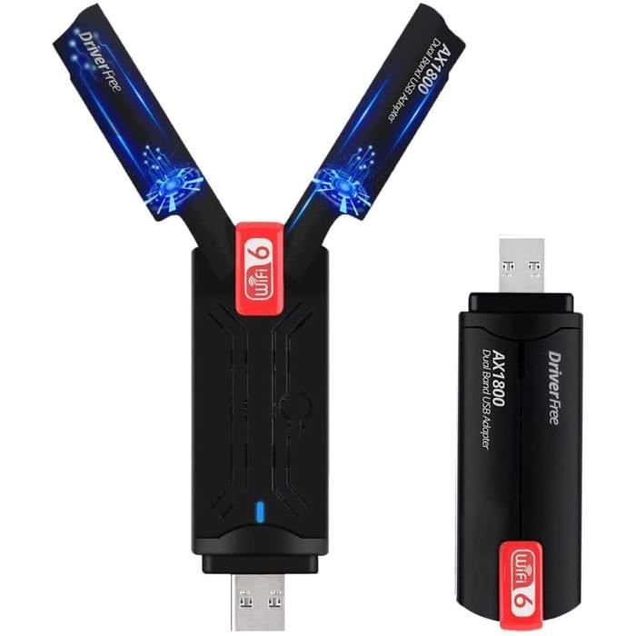 Clé USB Wifi 6 - Adaptateur USB 3.0 Wi-Fi USB - AX1800 - Double antenne ...