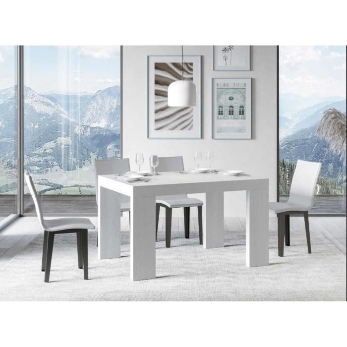 Table rectangulaire extensible 4 à 18 personnes L 130 à 390 cm blanche ...