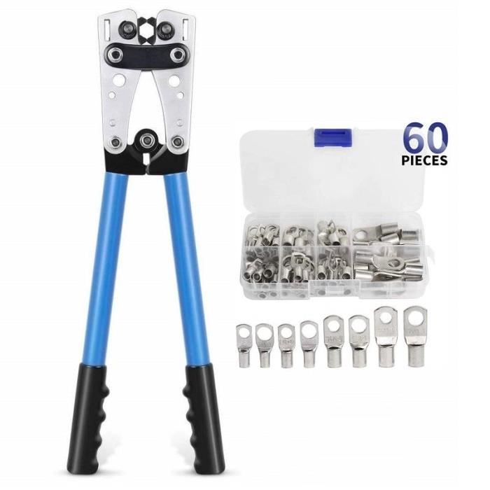 Pince outil multi-outils pour sertir les bornes de Tube de 6 à 50mm - Bleu - A sertir - 15.5 and ...