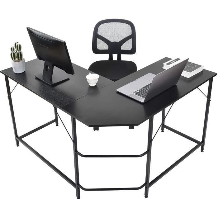 Bureau Table Poste de Travail L-Shape Computer Bureau Table Bois Coin ...