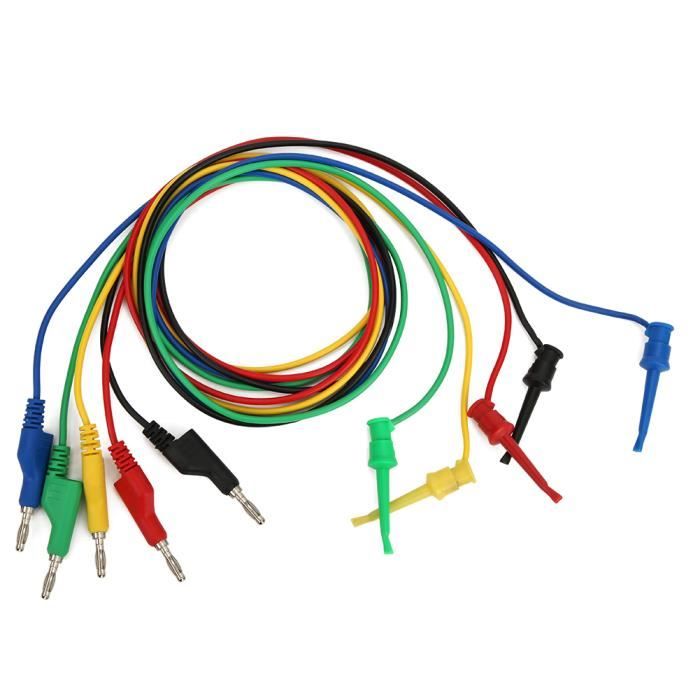 Cordon de test P1045 5 pièces 4mm 1m prise banane empilable pour tester ...