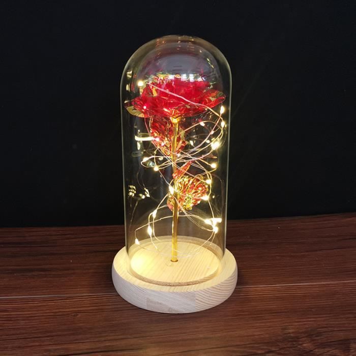 Lampe Led Rose Éternelle En Feuille De Verre, Décoration Pour La Maison ...