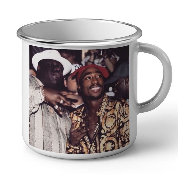 Mug en Métal Emaillé Tupac Shakur The Notorious Big Rapper Vintage Hip ...