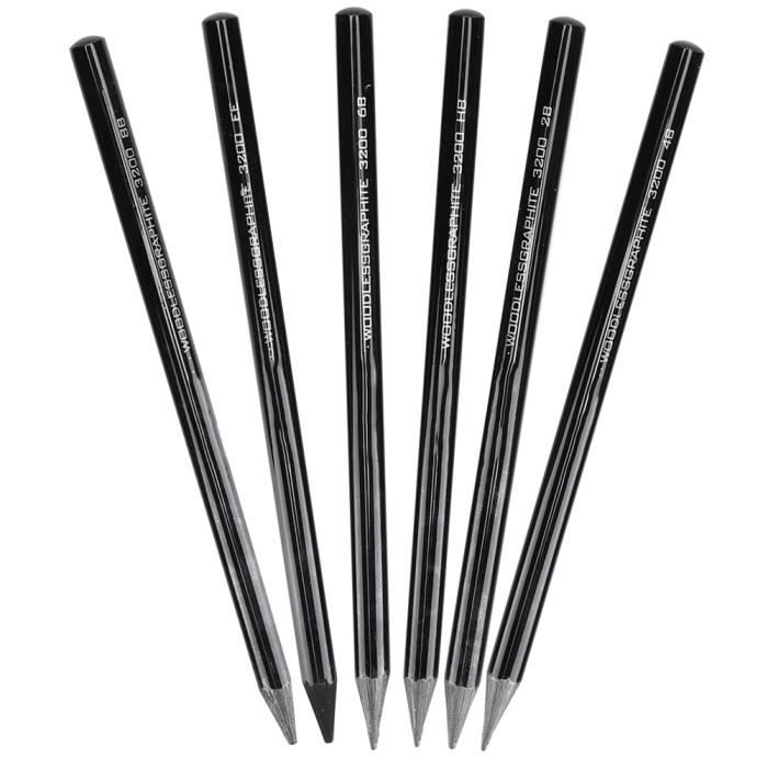 HURRISE crayon à croquis 6 pièces stylo à croquis en carbone ...
