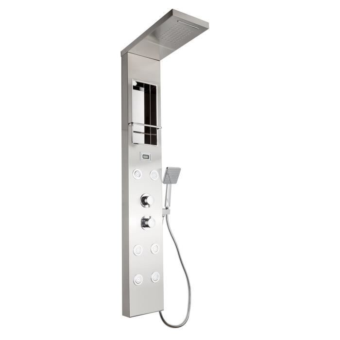 Colonne de Douche Hydromassante en Acier Inox Brossé Mod. City Plus ...