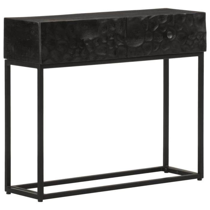 FAS Table console noir 90x30x76 cm bois massif de manguier et fer KN005 ...