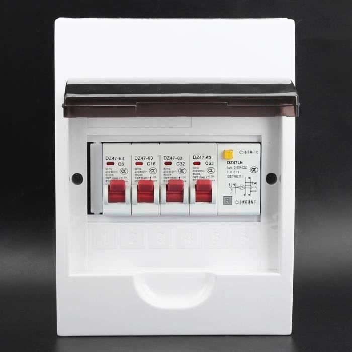 Betian-Boîte à fusibles 230-400V 63A 30mA RCD + 3MCB 6A + 16A + 32A ...