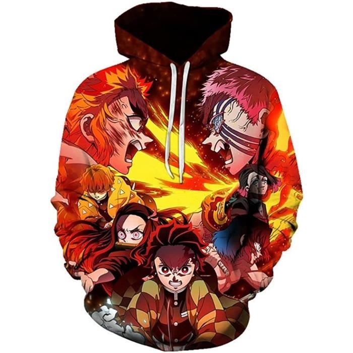 Demon Slayer Sweat à Capuche Anime 3D Imprimé Nezuko Tanjiro Kamado ...