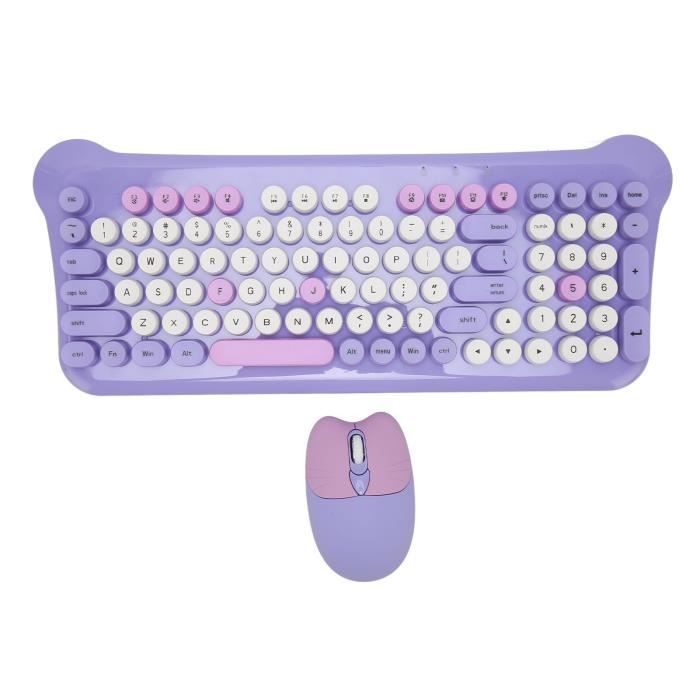 Ensemble Clavier et Souris - OMABETA - Violet - Sans fil 2.4Ghz - 98 ...