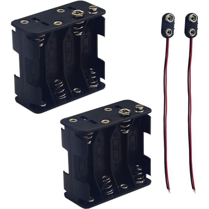 Lot De 5 Boîtes De Rangement Pour Piles Aa 1,5 V (3 V) Noir 8 Slot ...