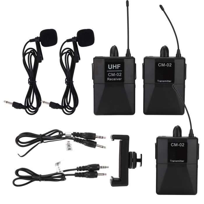 Microphone cravate sans fil - SONEW - UHF 16 canaux - 1 pour 2 ...