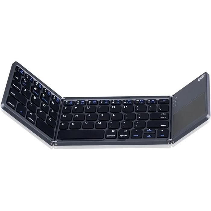 Clavier Bluetooth Pliable Avec Clavier Tactile Sans Fil Touchpad, Mini ...