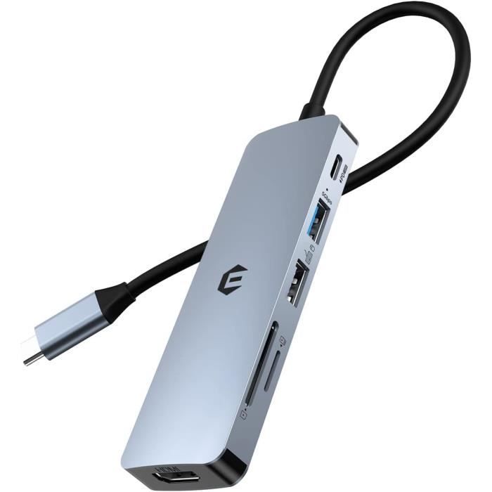 Hub Usb C, Adaptateur Usb C 6 En 1 Pour Macbook Air-Pro,Station D'Accueil Double Affichage 4K ...
