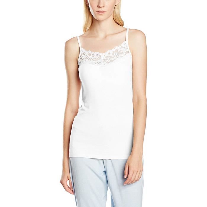 Vila CLOTHES VIOFFICIEL LACE STRAP TOP-NOOS, Débardeur Femme, Blanc ...