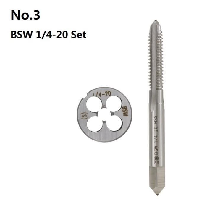 FILIERE - BUSE DE FILAGE - TARAUD,BSW 1l4-20--32 3-16 24 1-4 20 5-16 18 1-2 12 5-8 11, outils ...