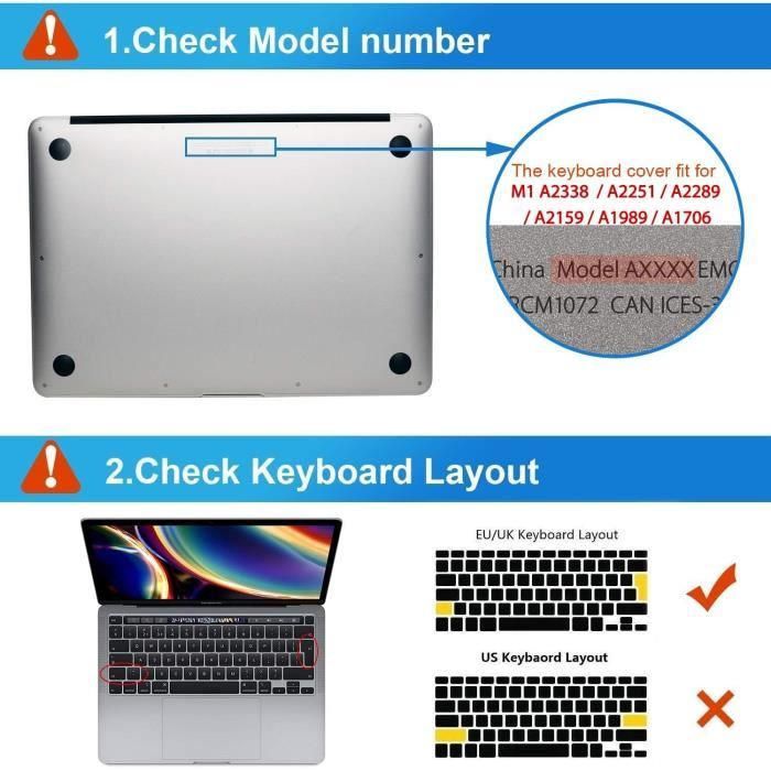 Mat Coque Macbook Pro 13 Pouces M2 M1 2022-2016 A2338 A2289 A2251 A2159 A1989 A1706,Plastique ...