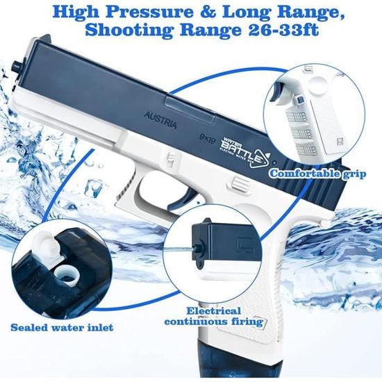 Pistolet à Eau électrique - Puissant Pistolet à Eau - Longue Portée de 8-10 Meter - Pistolet à ...