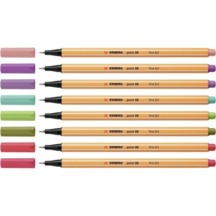 Stylo feutre pointe fine - point 88 - Etui carton x 8 stylos feutres ...