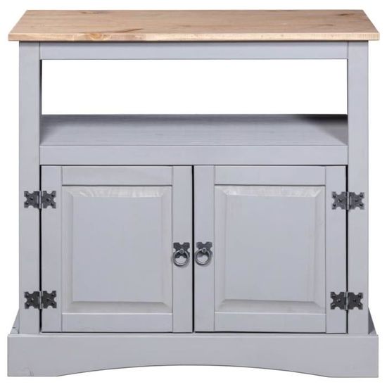 Meuble TV Meuble Hi-Fi - Pin mexicain Gamme Corona Gris - 80 x 43 x 78 ...
