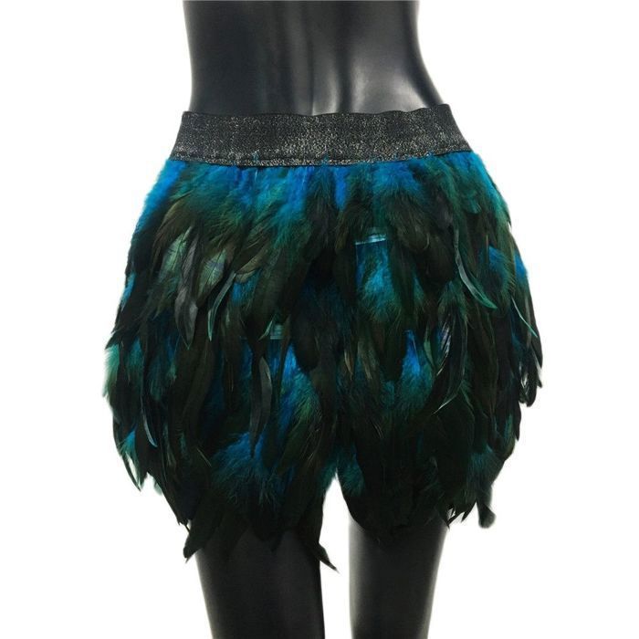 Mini jupes courtes gothiques pour femmes,jupe en plumes pour festival ...