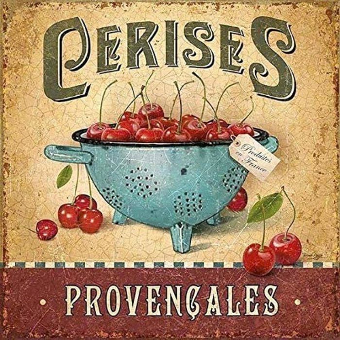 Cerises Plaque En Métal Vintage Pancarte,Plaque Métallique De Fruit ...