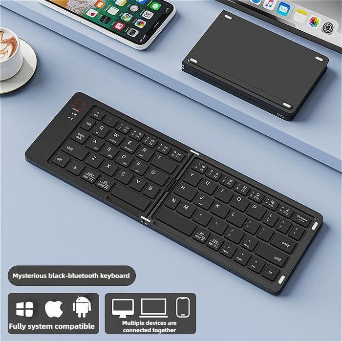 Mini clavier sans fil pliable clavier Bluetooth Portable mince clavier ...