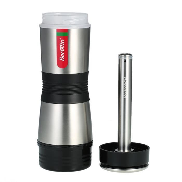 Barsetto Mini Portable Machine à Café Espresso Opérée à la Main pour Café Capsule et Café Moulu ...