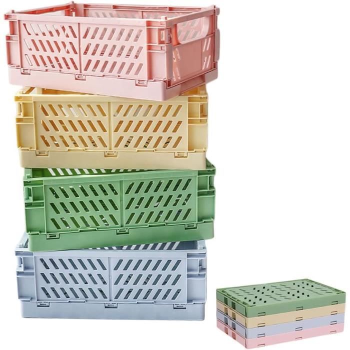 Paniers De Rangement Pliables En Plastique 4 Pièces Caisse Pliable ...