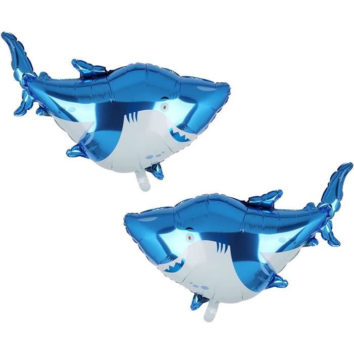 Pack Grand Requin Ballon Requin Forme Hélium Feuille Océan Décorations De Fête D'Anniversaire ...