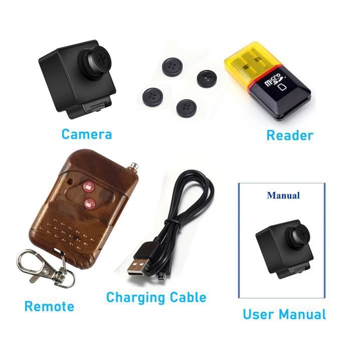 Caméra miniature,Mini caméra de Surveillance vidéo DVR, sans fil, 1080P ...