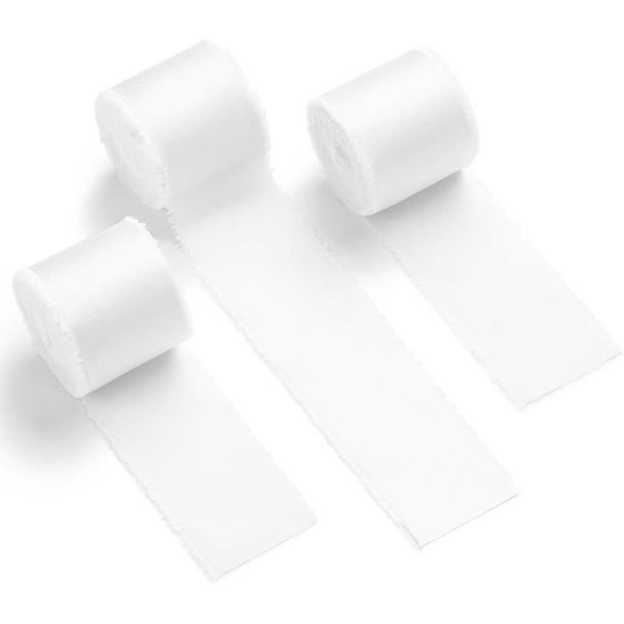 Ruban Cadeau Blanc,Ruban Satin Blanc,38Mm,6,3 Meters Ruban Ruban ...