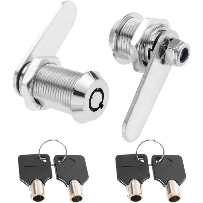 Lot De 2 Serrures De Boîte Aux Lettres De 20 Mm - Chaque Serrure De Meuble Avec 2 Clés - En ...