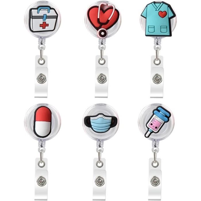 Badge Infirmiere Personnalisé Attache Badge Infirmière Porte Badge Infirmiere Retractable Porte ...