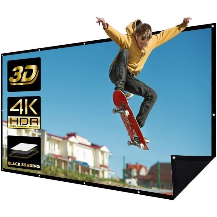 ECRAN DE PROJECTION 120 Pouces écran de Projecteur en Polyester 16:9 ...