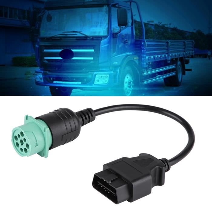 Câble de diagnostic de camion Adaptateur de Scanner de Diagnostic Aramox, Tête Mâle 9 Broches ...