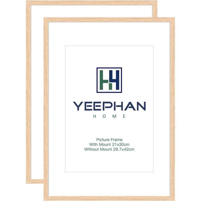 Cadre Photo A3 En Bois De Chêne Naturel 42X29.7Cm Set De 2 Cadres Photo ...