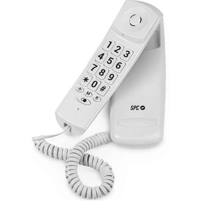 Téléphone fixe - SPC - ORIGINAL LITE 2 - Blanc - 10 mémoires - Voyant d ...