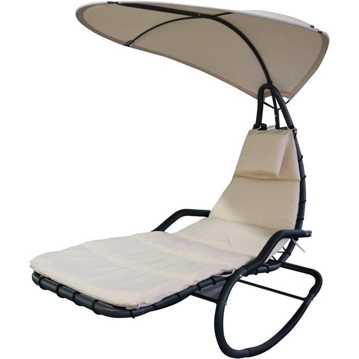 Bain de Soleil transat à Bascule 1,65L x 1,26l x 1,8H m Acier époxy ...