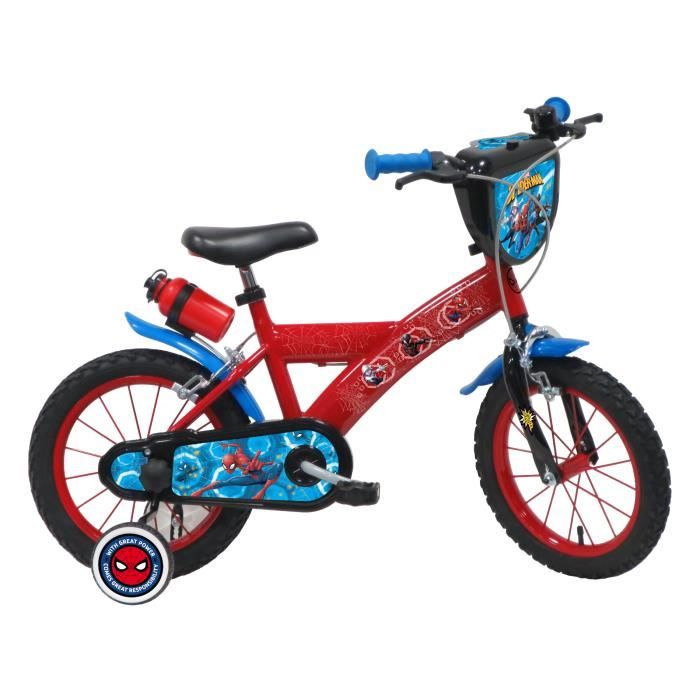 Vélo Enfant 14" - SPIDER-MAN - Rouge - Freins avant et arrière ...