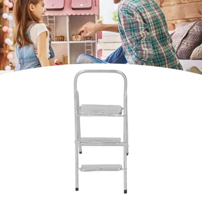 YOSOO Escabeau miniature 1/12 1/12 Escabeau miniature en métal Texture ...