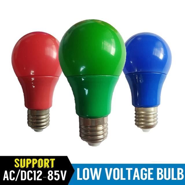 Ampoule,Blanc froid-7w-AC DC 24V--Ampoule LED Bleue, Rouge, Verte ...