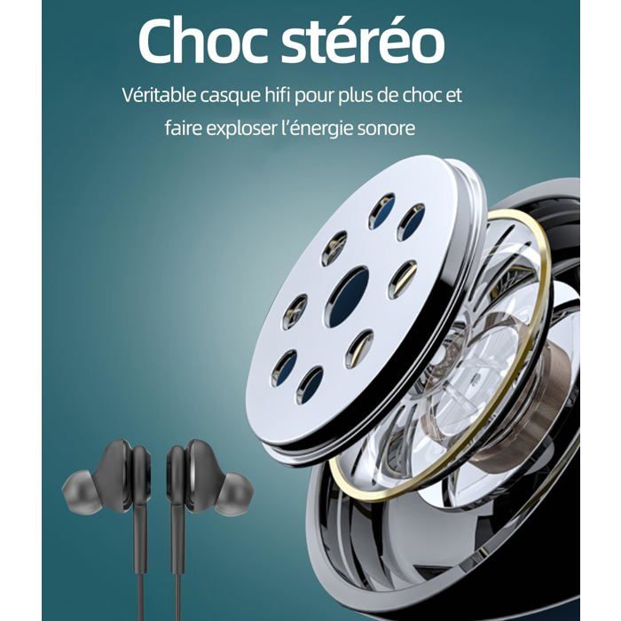 Ecouteur Filaire 3.5mm Jack Prise Gamer Écouteurs(Lot de 2)Headphones ...