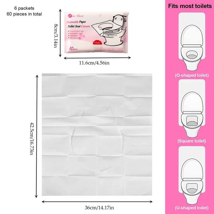 Maotrade 60 Protege Toilette Jetable Protection Wc Couvre Siege Cuvette ...