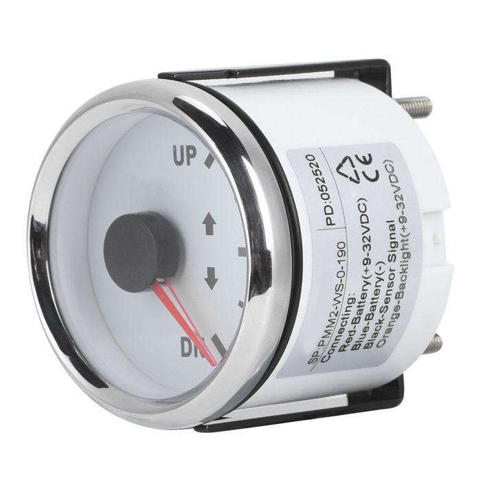 Jauge de trim de bateau UP DN 52 mm 2 pouces 0-190 ohm Indicateur d ...