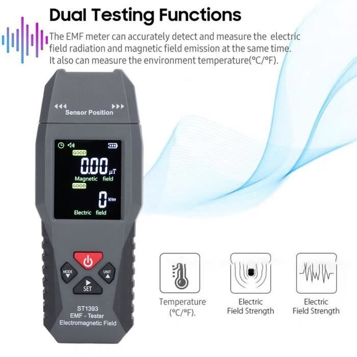 Compteur EMF Détecteur de Rayonnement de Champ électromagnétique ... Compteur EMF Détecteur de Rayonnement de Champ électromagnétique ...
