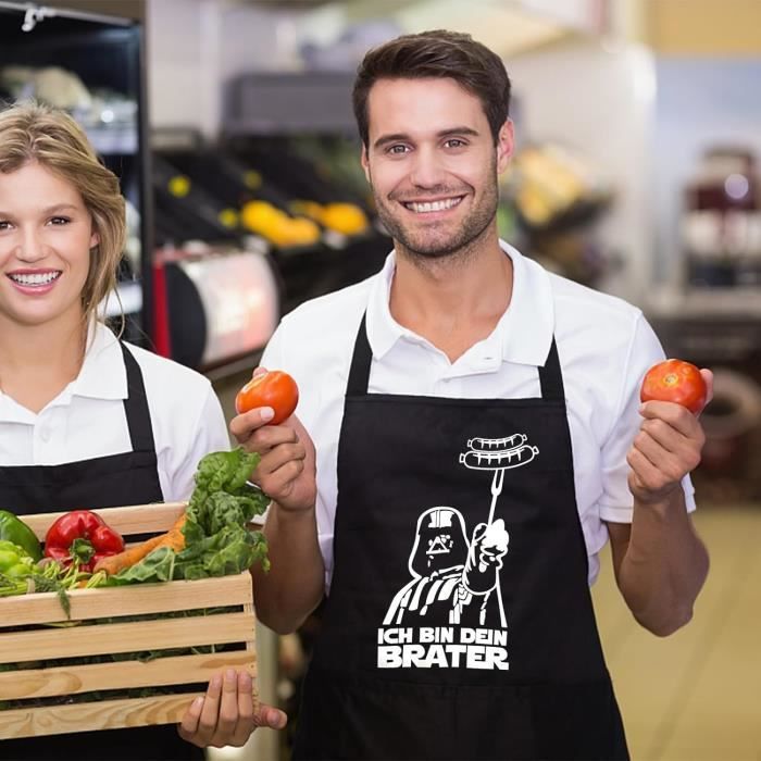 Star Wars Tablier, Yoda Tablier De Cuisine Pour Hommes, Tablier De Barbecue Avec 2 Poches, 90Cm ...