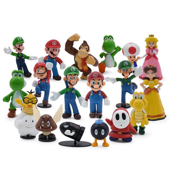 Super Mario Figurines Jouets Ensemble de 18 Figurines Mario Collection ...