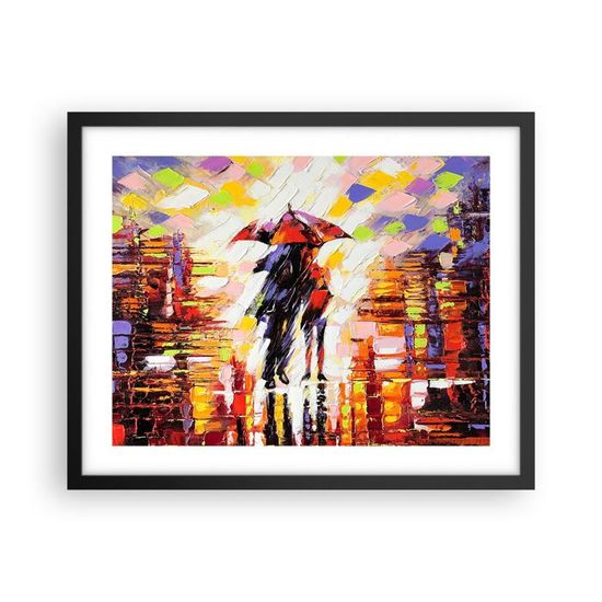 ARTTOR Affiche 50x40 cm promenade amoureux Moderne Poster Cadre Noir ...