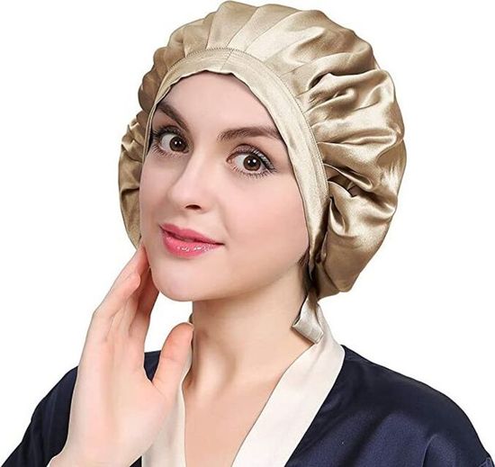 Bonnet de nuit en soie respirant, couvre-chef avec emballage de forme ...