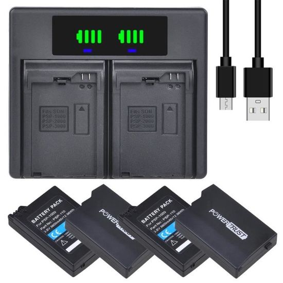 4Battery 1Charger - 3600mAh PSP1000 batterie-chargeur de batterie PSP ...